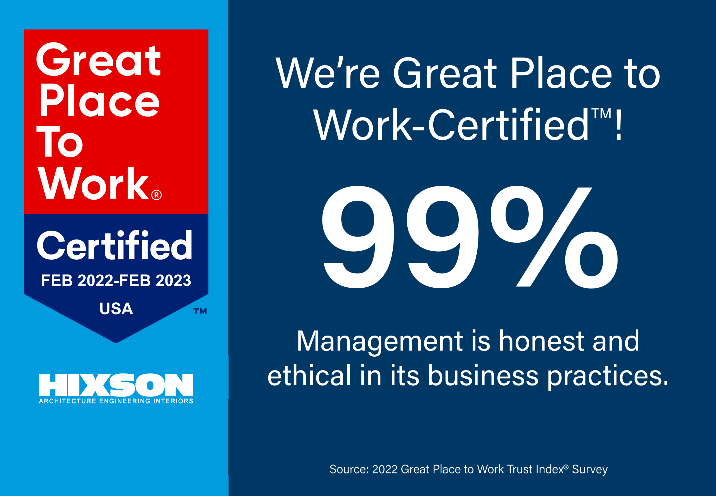 Great Place to Work: Management is Honest & Ethical - Hixson ...